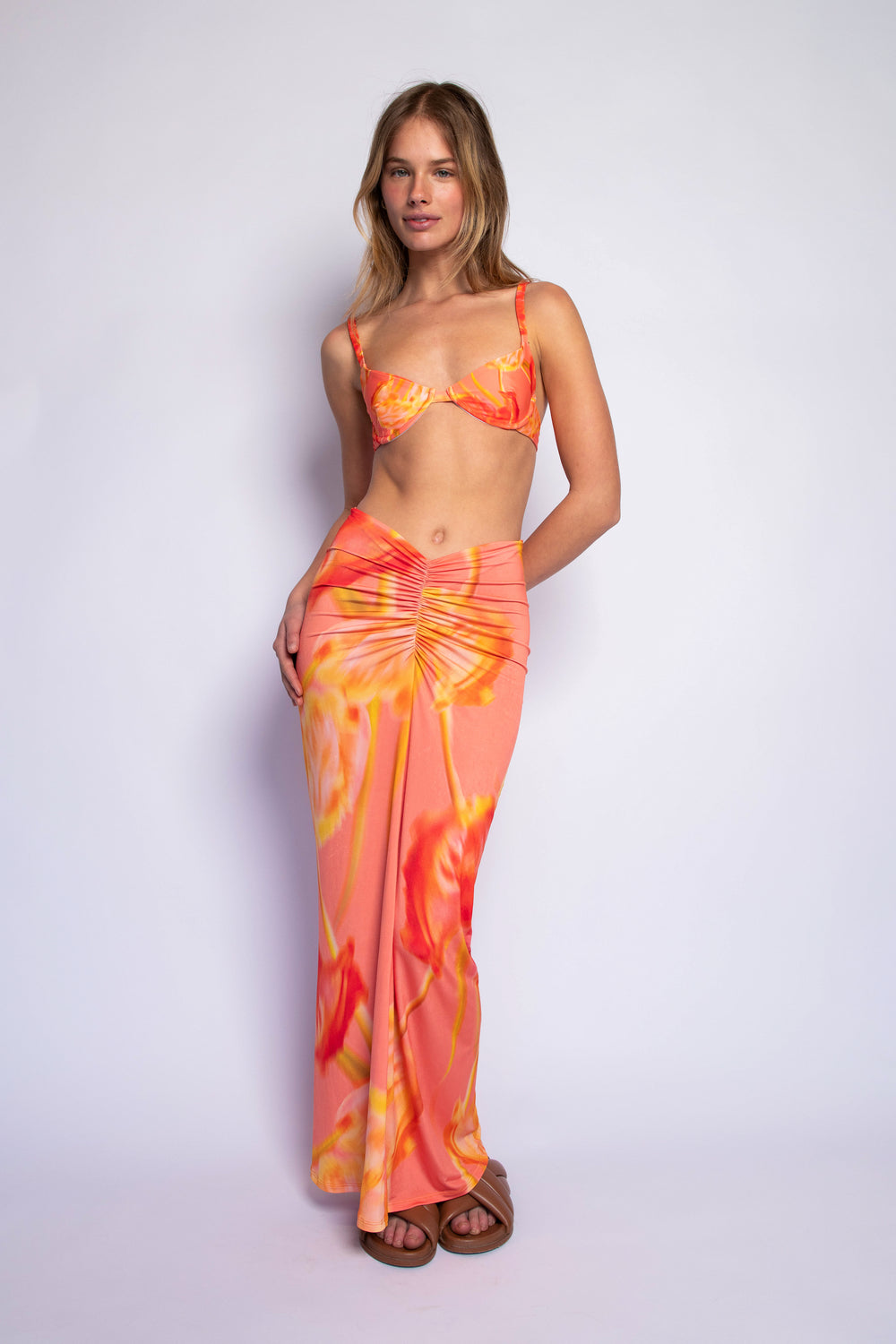 Sweetie Maxi Skirt Silk Jersey in Rum Punch – Skatie